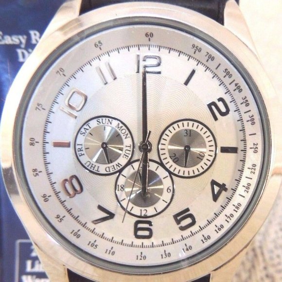 Accessories | Quartz Large Silver Watch Large Numbers Analog Easy Read ...